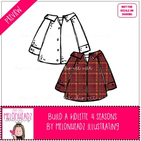 Build a Kidlette Four Seasons clip art digi stamp COMBO PACK - Melonheadz