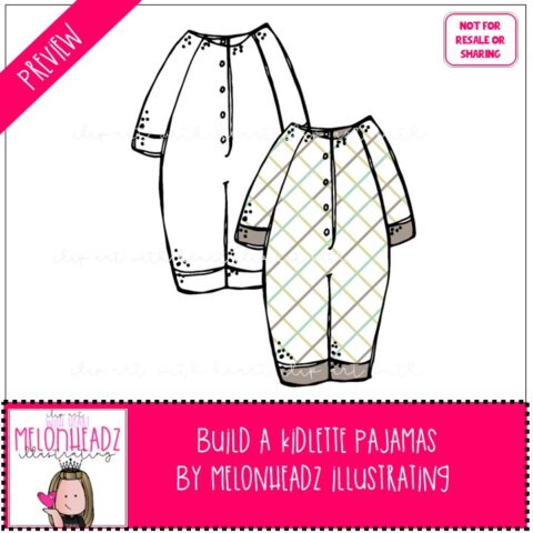 Build A Kidlette clip art, Pajamas clip art, clothing clip art digi ...