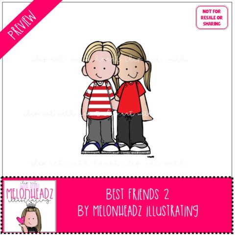 Best Friends clip art Set 2, kids clip art, Buddies clip art COLORED ...