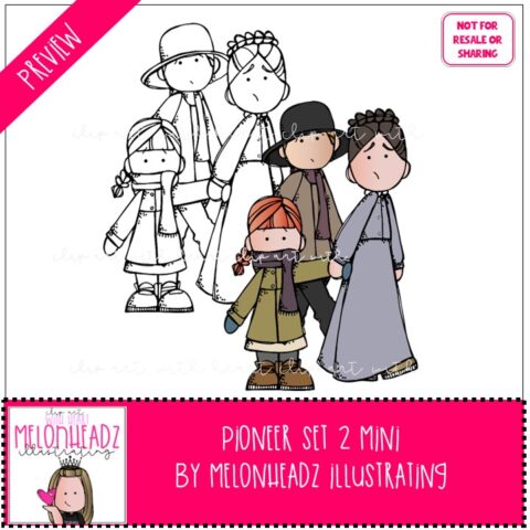 Pioneer clip art set 2, LDS History clip art, LDS clip art digi stamp ...