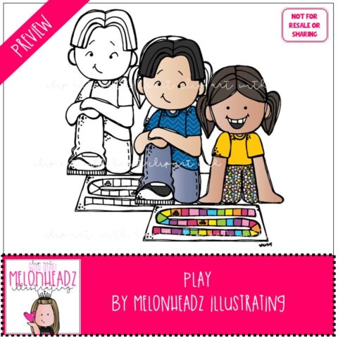 Play clip art, kids playing clip art, multiracial clip art digi stamp ...