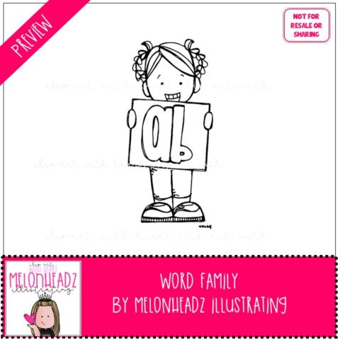 Word Family clip art, phonogram clip art, phonics clip art digi stamps ...