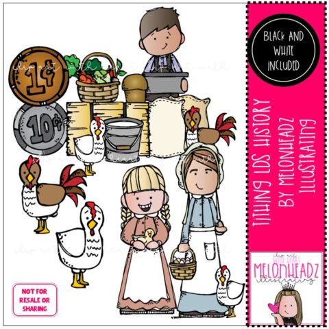 Tithing LDS History clip art digi stamp Mini - Melonheadz