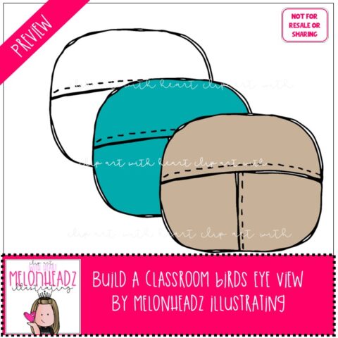 Build A Classroom Birds Eye View clip art digi stamp TRIPLE PACK ...