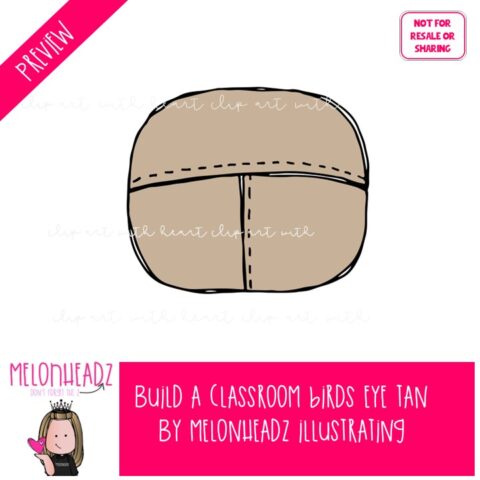 Build A Classroom clip art, Birds eye view, TAN, furniture - Melonheadz