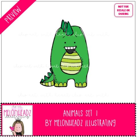 Animals set 1 clip art COLORED Version - Melonheadz