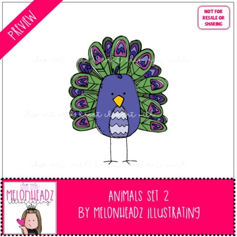 Animals set 2 clip art COLORED Version - Melonheadz