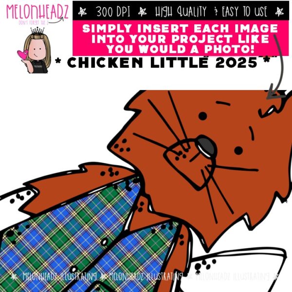 Chicken Little clip art, literature, book companion COLORED Version ...