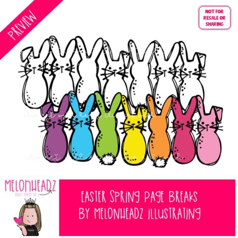 Easter Spring Page Breaks clip art, Bunny, Holiday COMBO PACK - Melonheadz