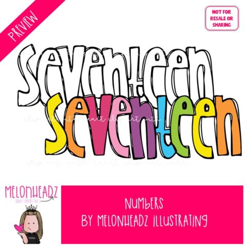 Numbers clip art, counting, math COMBO PACK - Melonheadz