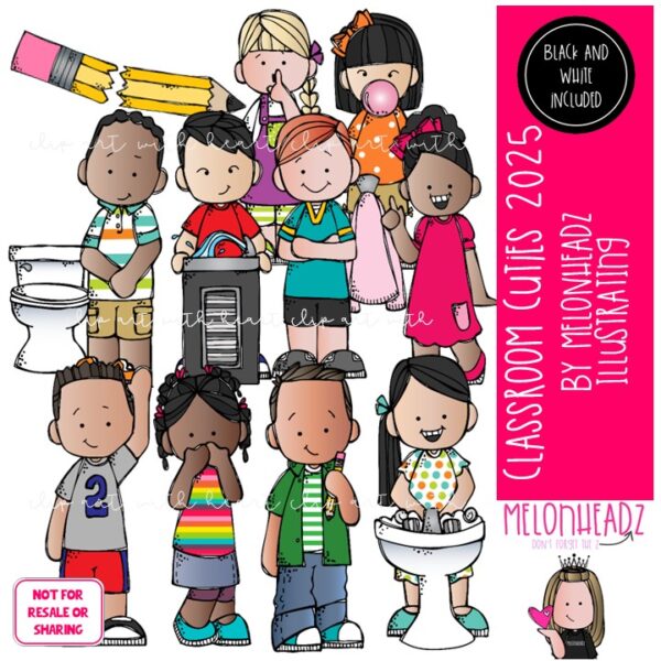 Classroom cuties clip art 2025, Class Jobs, Rules COMBO PACK - Melonheadz