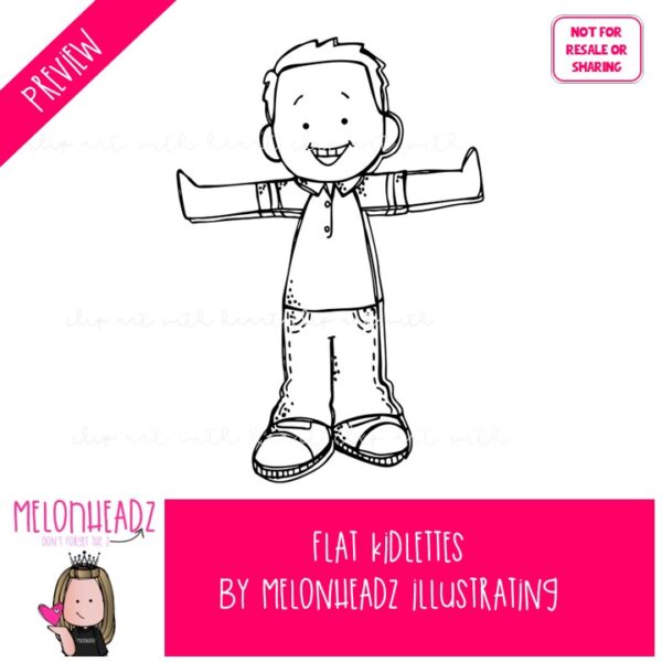 Flat Kidlettes clip art Flat Kids clip art Book Companion clip art ...