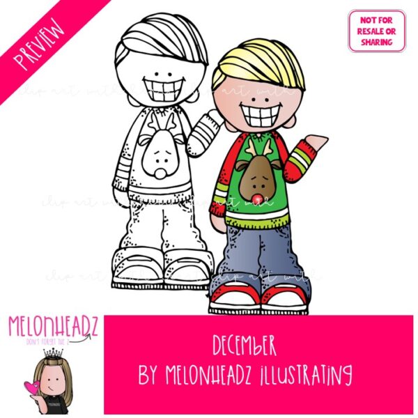 December clip art Christmas clip art Mini - Melonheadz