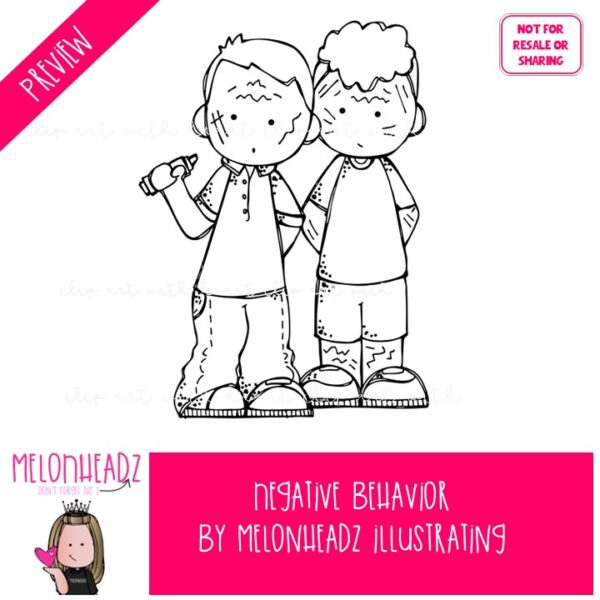 Negative Behavior clip art, Misbehaving clip art, Rude clip art BLACK ...