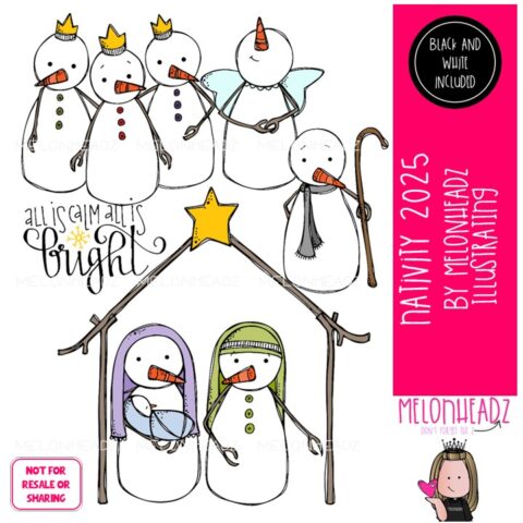 Nativity clip art, Christmas clip art, Snowman clip art Mini - Melonheadz