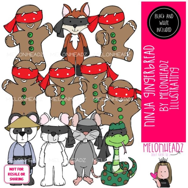 Ninja Gingerbread clip art, Book Companion clip art, Literature COMBO ...