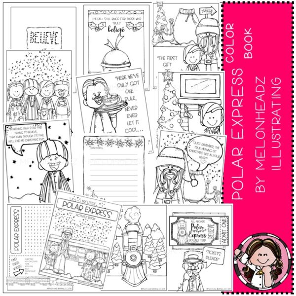 Polar Express Coloring Book, Color Page, Christmas Printable - Melonheadz