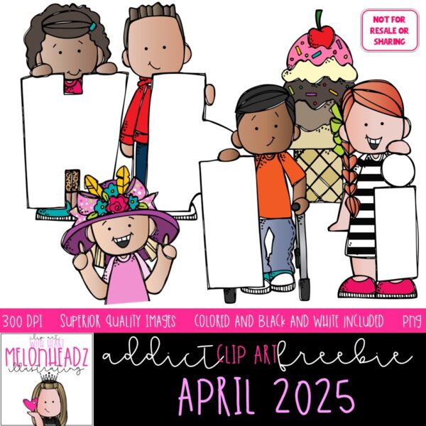 Melonheadz Addicts April 2025 clip art, Alphabet Mini - Melonheadz