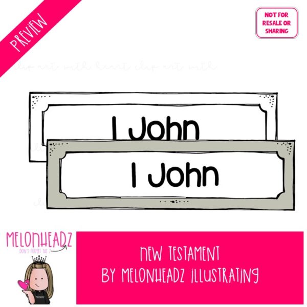New Testament Books clip art, Bible, Printable PDF COMBO PACK - Melonheadz