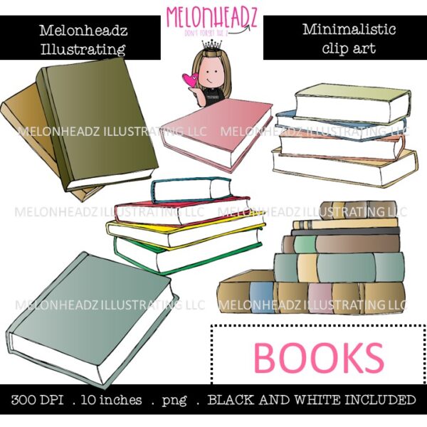 Book clip art, Minimal Style Mini - Melonheadz