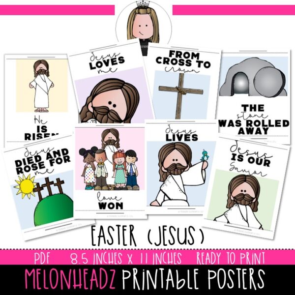 Easter Posters, Jesus PRINTABLE posters - Melonheadz