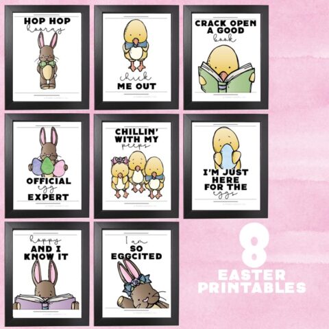 Easter Posters, bunny, chick PRINTABLE posters - Melonheadz